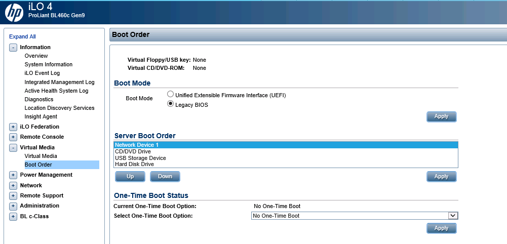 ILO boot order issue - Software - Spiceworks Community