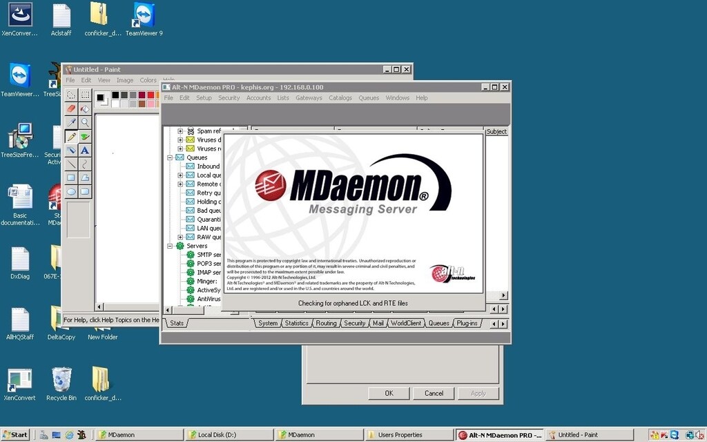 MDaemon Cannot Load it displays the message Checking for Orphaned LCK and RTE - MDaemon ...