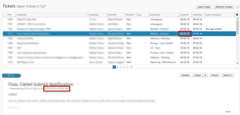 Inconsistent ticket creation dates in SW - Spiceworks Support ...