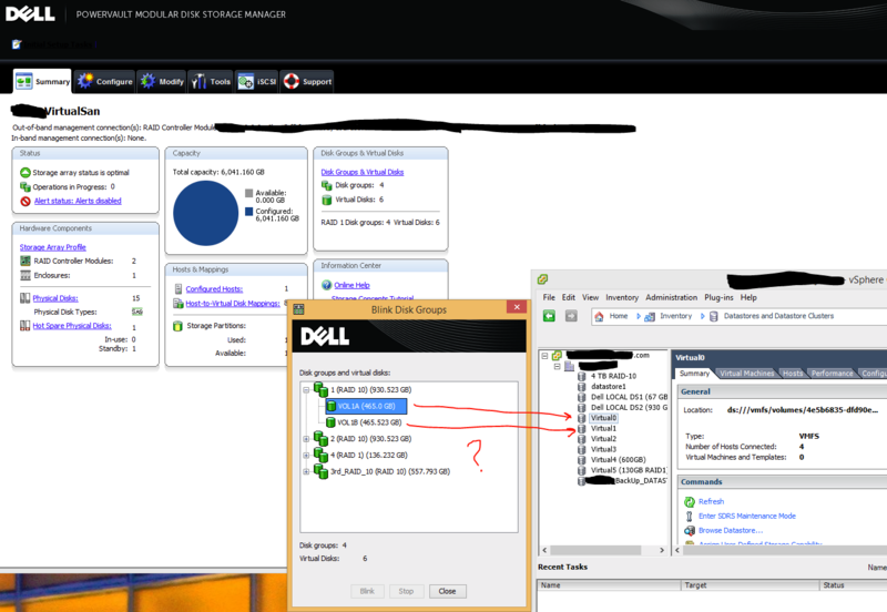 How to match up Dell SAN diskgroup to vSphere datastore - Data Storage ...