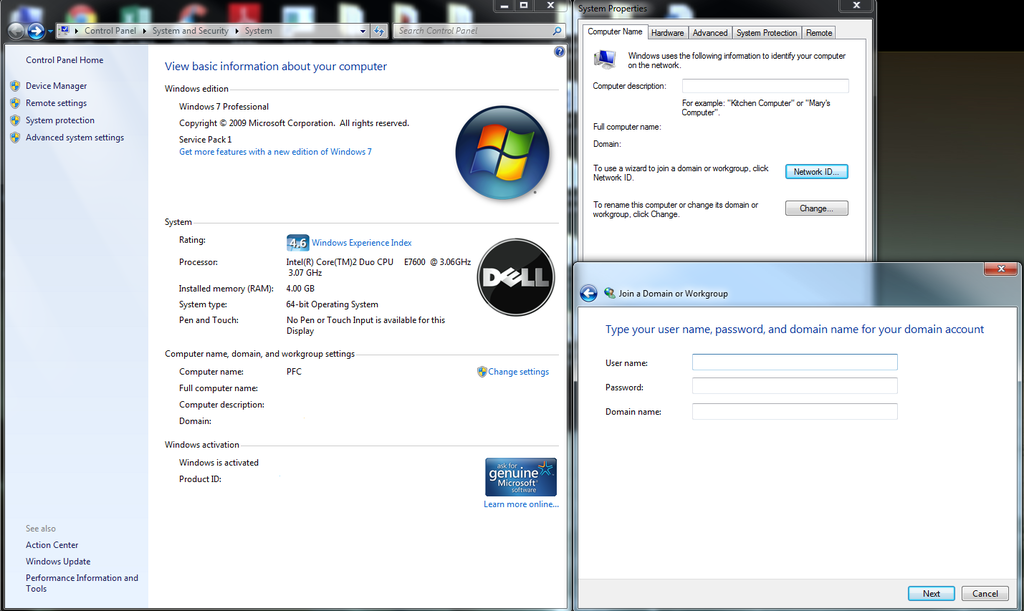 Which way is better? Using Network ID Wizard or using username & pw ...