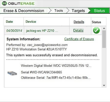 Hard Drive data erasure software - Software - Spiceworks Community