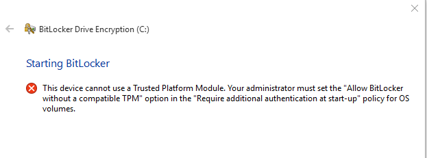 Enable Bitlocker for non TPM Devices - Software & Applications - Spiceworks Community