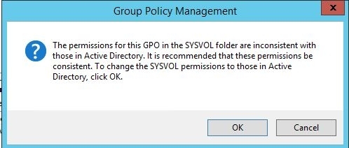 Inconsistent permission for GPO in SYSVOL - Software & Applications - Spiceworks Community