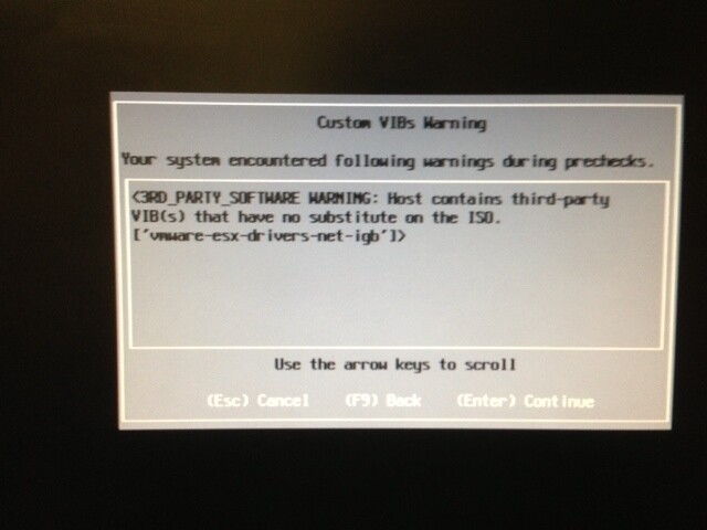 Custom VIBs Warning during ESXi 5.1 upgrade - Virtualization - Spiceworks Community
