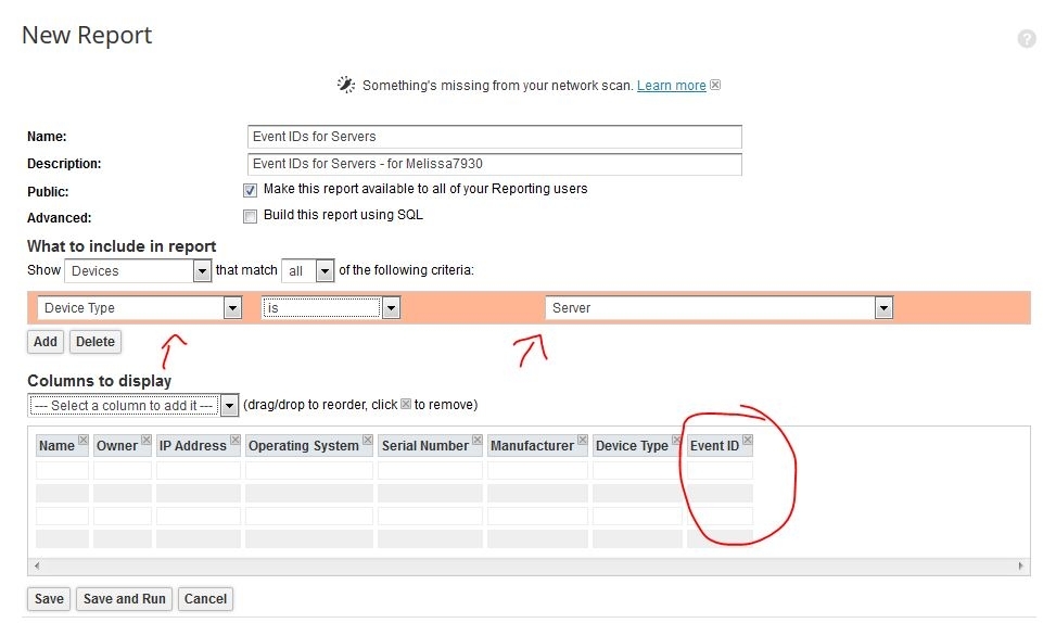 How Do I View Event Ids For Our Servers Only When Using The Widget Spiceworks Support