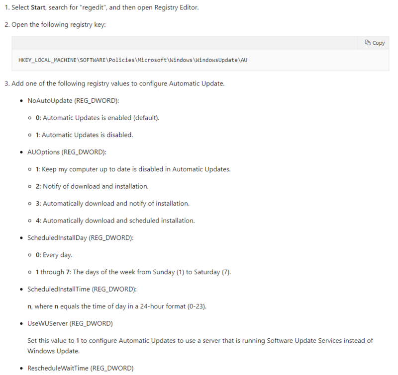Pointing Windows 10 To Wsus Via Registry Windows Spiceworks Community