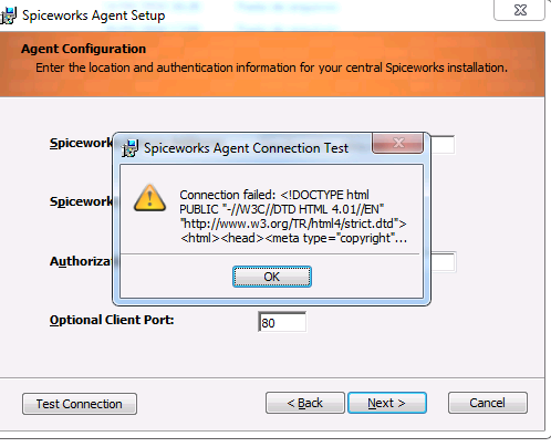 Quando tento instalar agente aparece esse erro, alguem sabe o que é ? - Regional - Spiceworks ...
