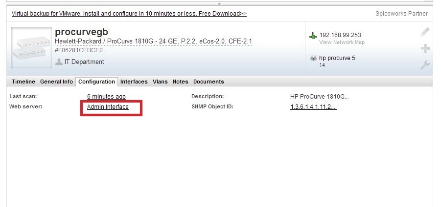 How to access the http interface of a network device - Spiceworks Support - Spiceworks Community