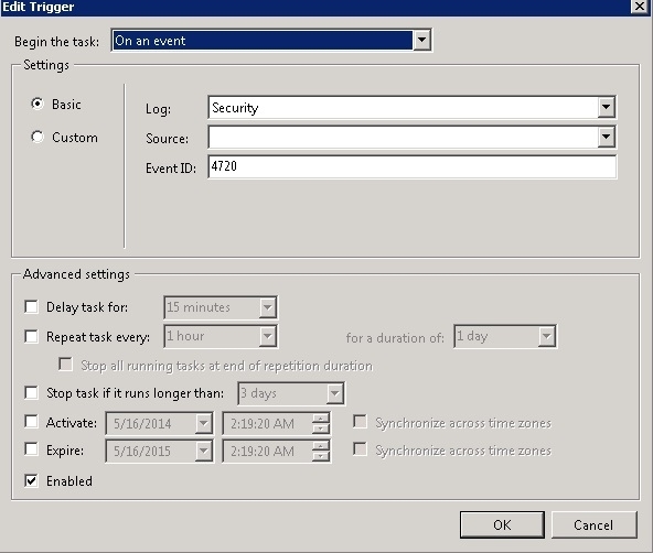 Task Scheduler - email on log entry help - Windows - Spiceworks Community