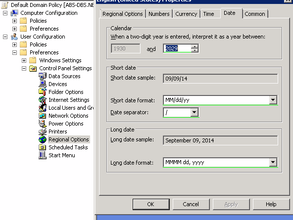 Create a GPO or login script for short date and long date format - Windows - Spiceworks Community