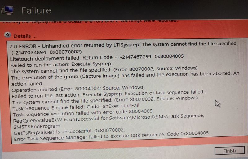 MDT Capture and Sysprep Fails - Software - Spiceworks Community
