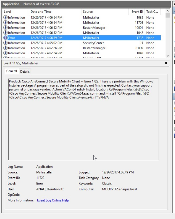 Can't install Cisco AnyConenct VPN client - Networking - Spiceworks Community