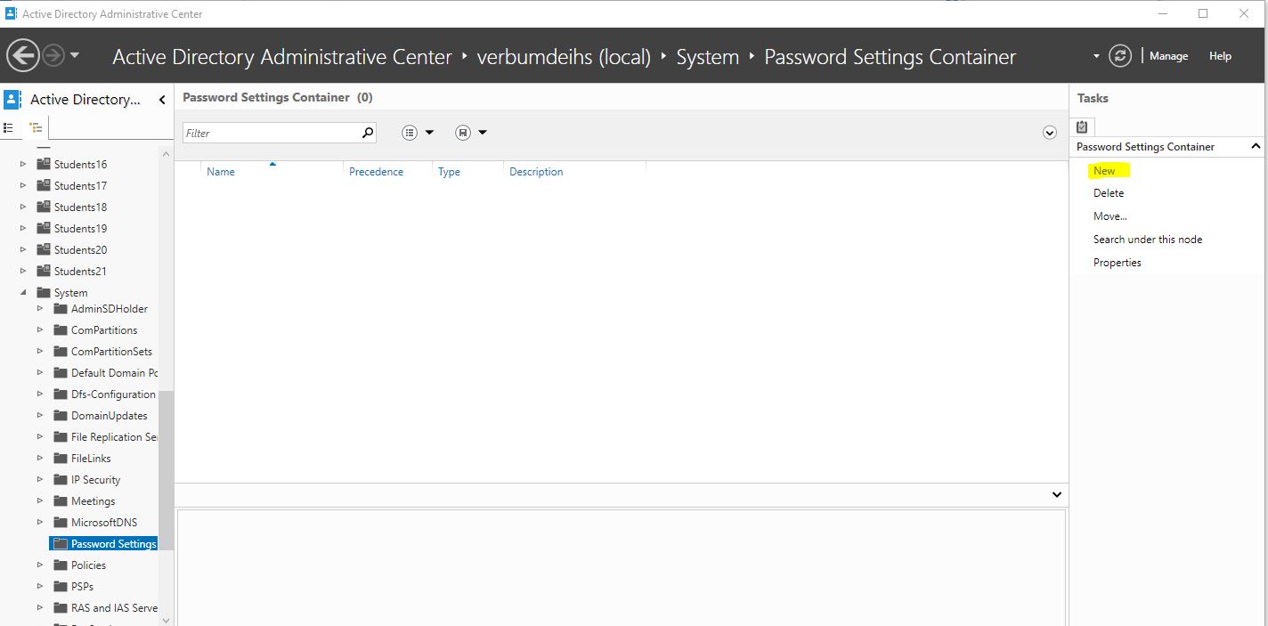 Unable to add new policy in Active Directory Administrative Center - Software & Applications ...