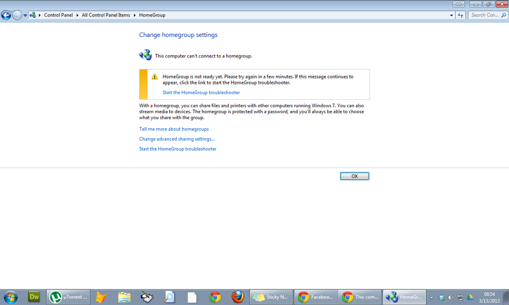 This computer can't connect to HomeGroup. Any help guys? - Windows ...