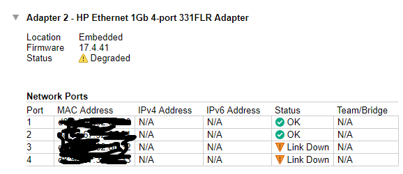 HP iLO - network degraded - Hardware - Spiceworks Community