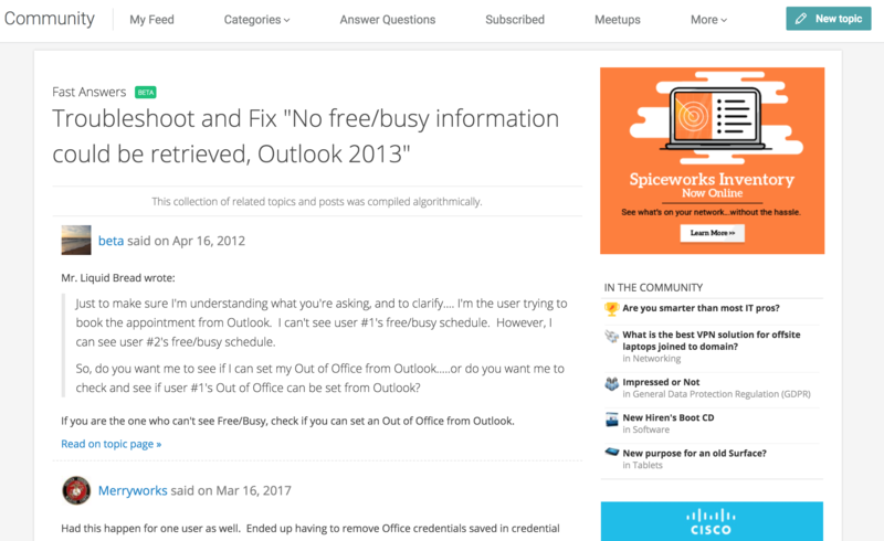 Better answers, faster with Fast Answers! - Spiceworks - Spiceworks ...