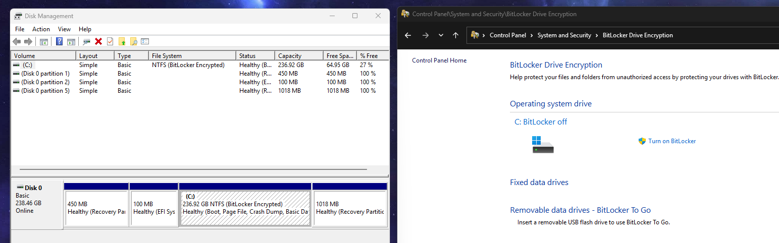 Disk is showing as encrypted but Bitlocker is completely off - Security ...