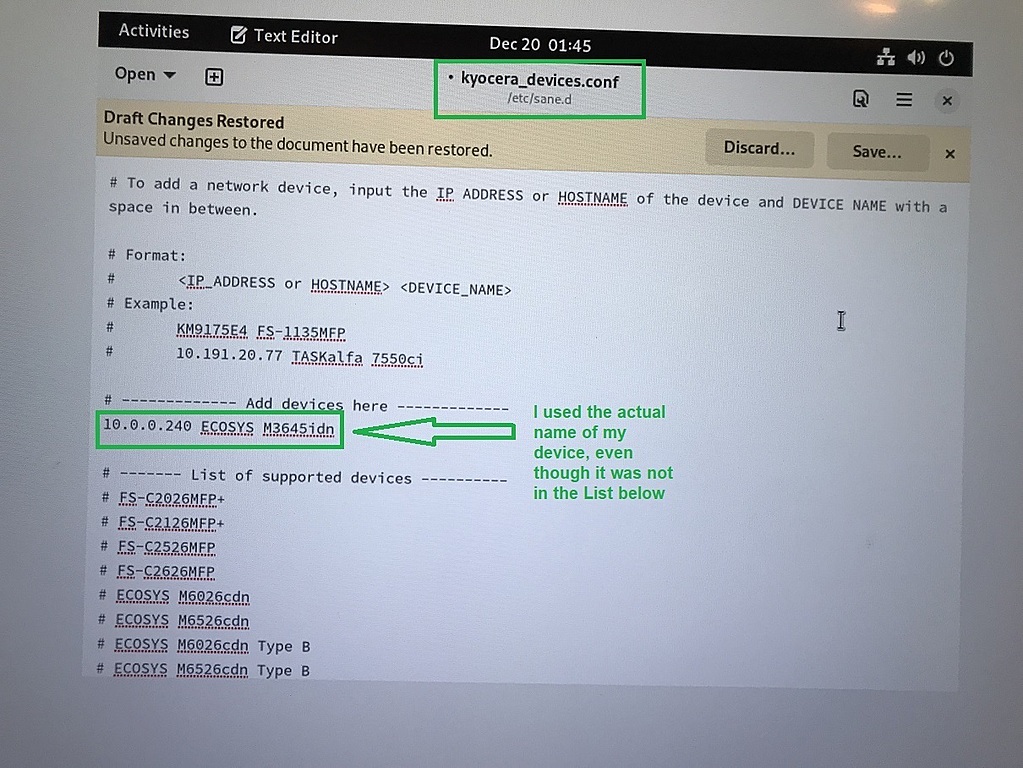Scan with Kyocera SANE on Fedora37 - Linux - Spiceworks Community