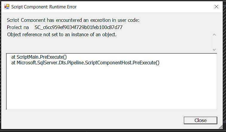 SSIS - Extracting data from a JSON: "Object reference not set to an instance" - Databases ...