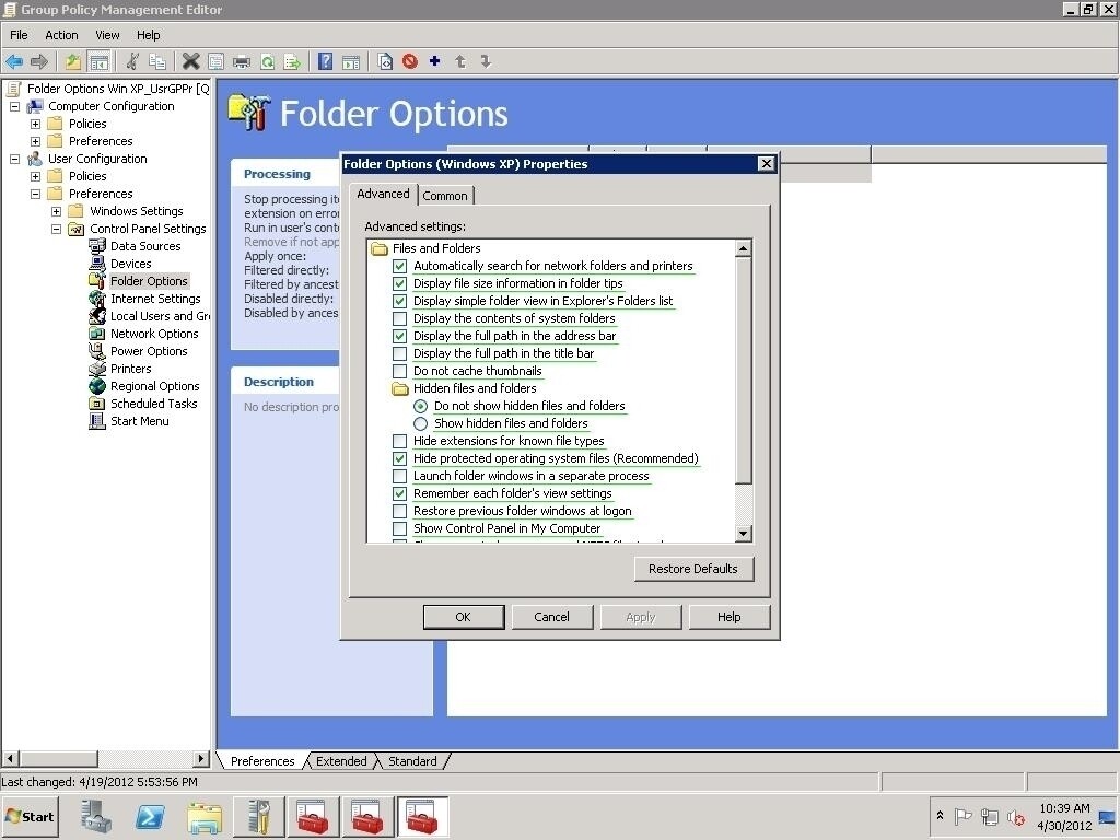 Group Policy Preference ( Folder Option ) - Software & Applications - Spiceworks Community