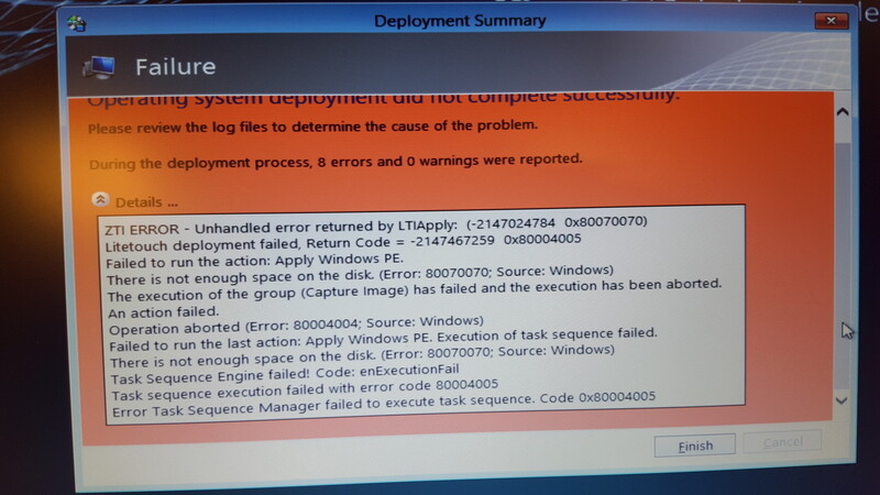 MDT2013 litetouch capture FAIL! Need help please. - Software - Spiceworks Community