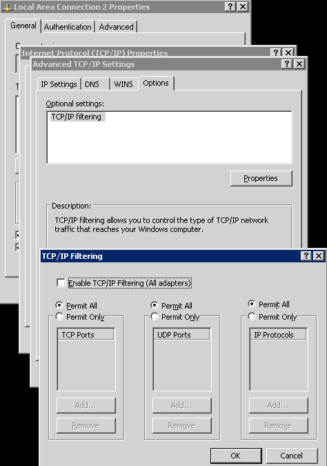 2 NIC 1 for database on different network and one for internet ...