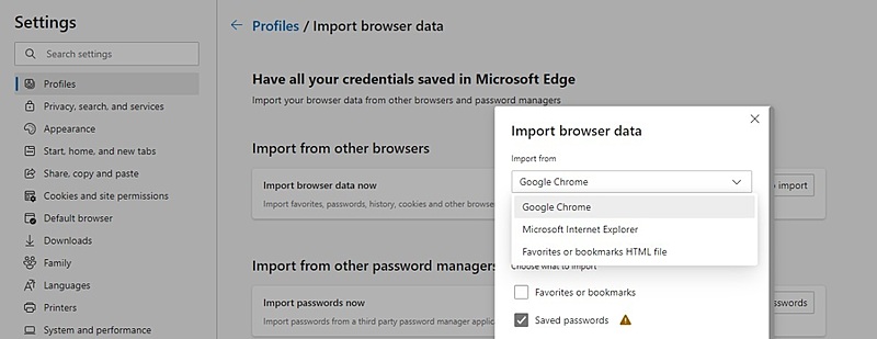 Copy Microsoft Edge Shortcuts and Passwords - Software & Applications ...