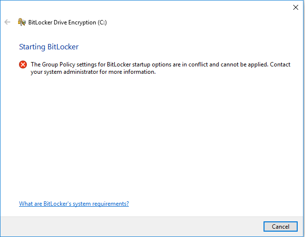 Bitlocker Group Policy Conflict Software And Applications Spiceworks Community