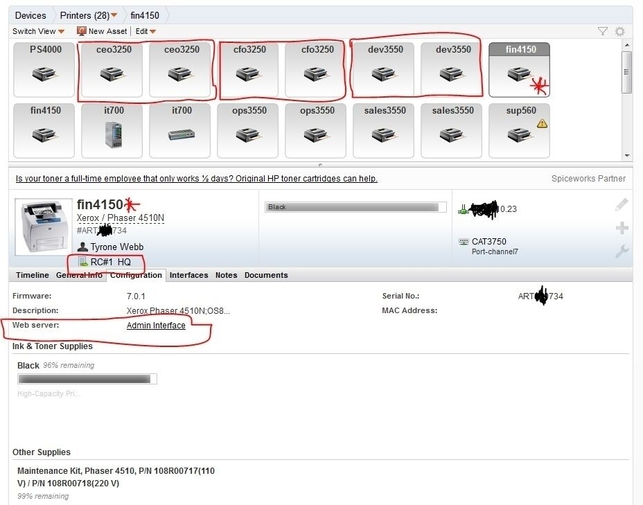 Xerox printers are created as 2 objects in inventory scan snmp - Spiceworks Support - Spiceworks ...