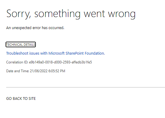 Sharepoint Correlation ID: error - Software - Spiceworks Community Sharepoint Correlation ID: error - Software - Spiceworks Community