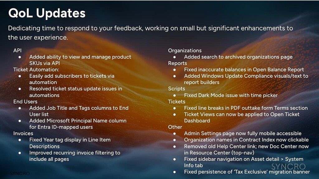 Syncro Release Day: June 2025 | New Features, Quality of Life Updates ...