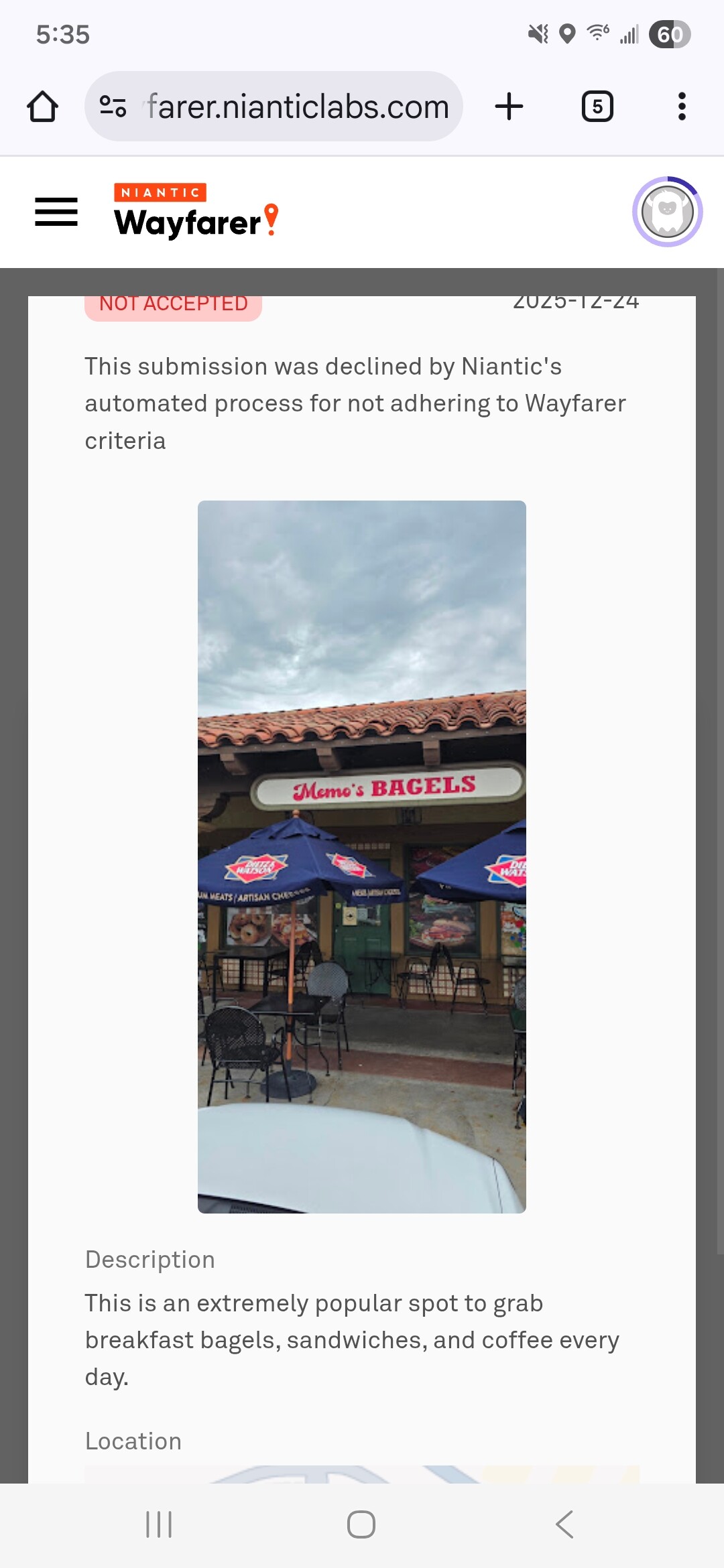 Declined by the Automatic Process - Nomination Support - Niantic ...