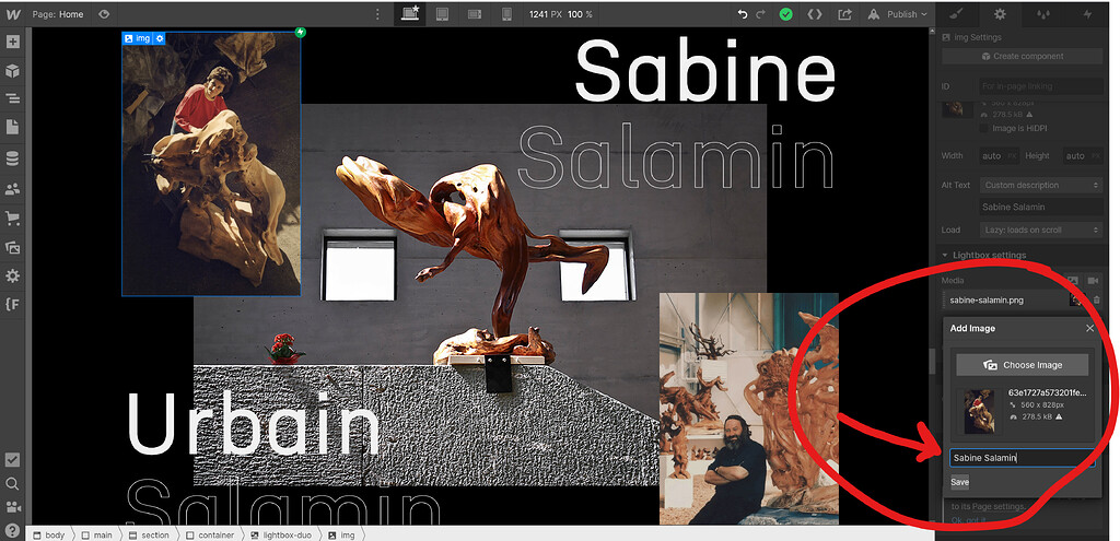 Can't get alt text for lightbox images using CMS? - CMS - Forum | Webflow