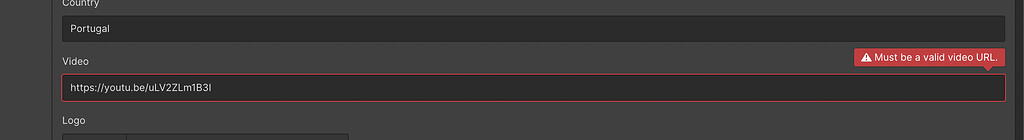 Youtube link not working (Must be a valid video URL) - CMS - Forum ...