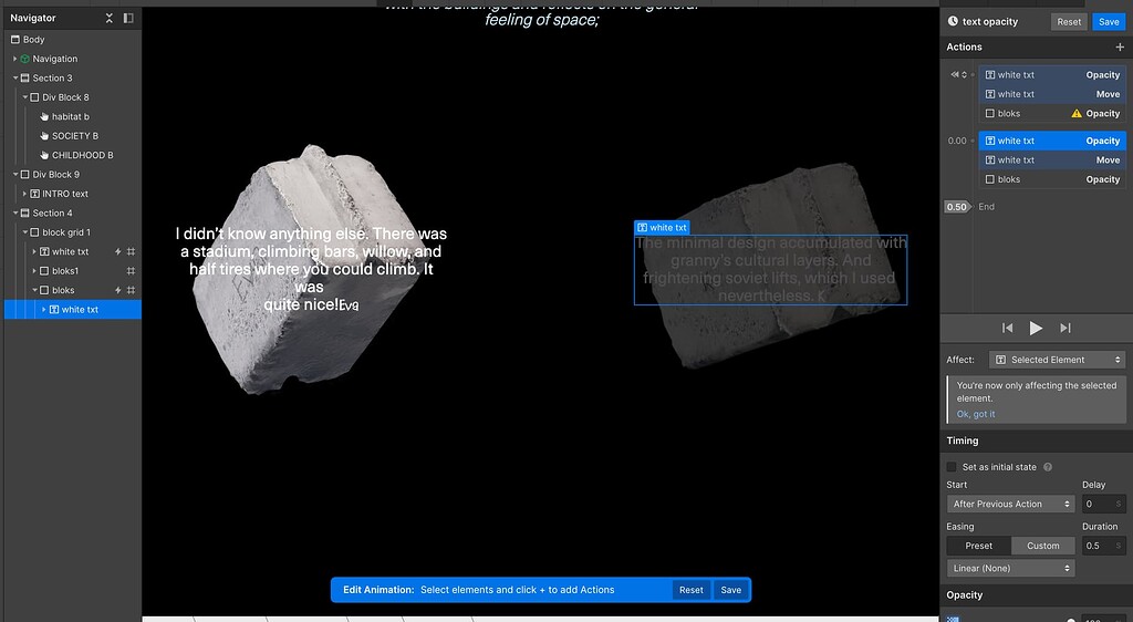 How to animate differently text and background image in one DIV - Animations & Interactions ...
