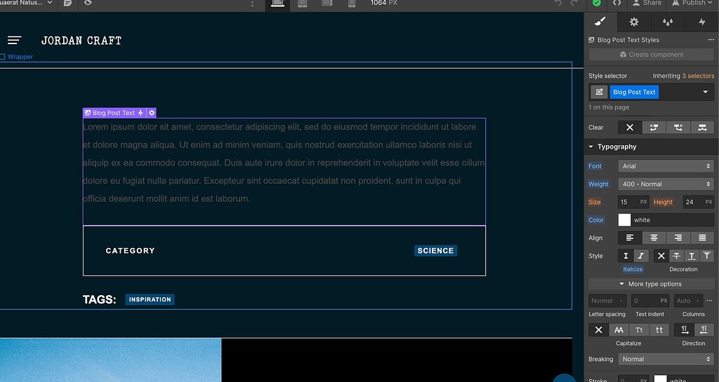 How to change the blog post text color within a CMS blog template? - CMS - Forum | Webflow
