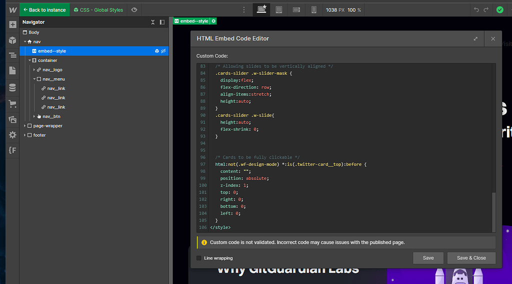 BUG: HTML Embed w/ style tags no longer affecting designer view - Community resources - Forum ...
