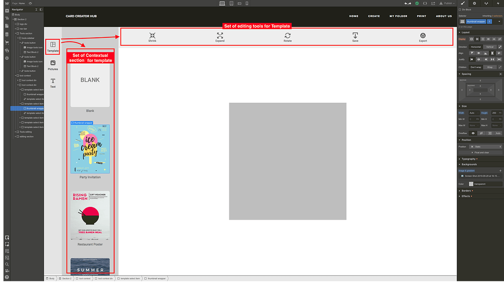 Changing Contextual Panel ( Div?) on same screen, based on selection ...