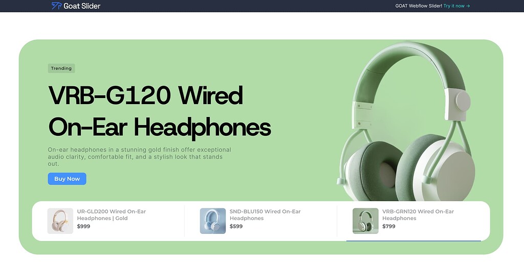 New eCommerce Webflow Slider template with Goat Slider App - Show ...