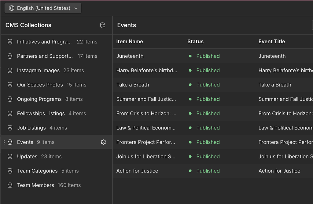 CMS collections showing empty with Localization - Localization - Forum | Webflow