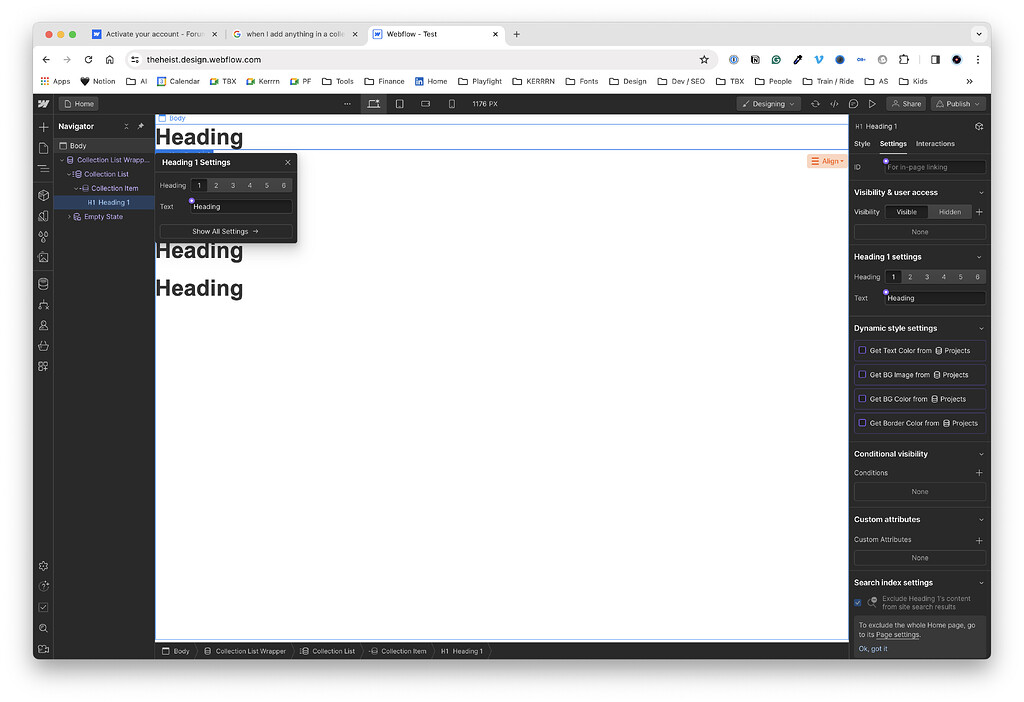 Images and Text added to Collection Items aren't linking - CMS - Forum | Webflow