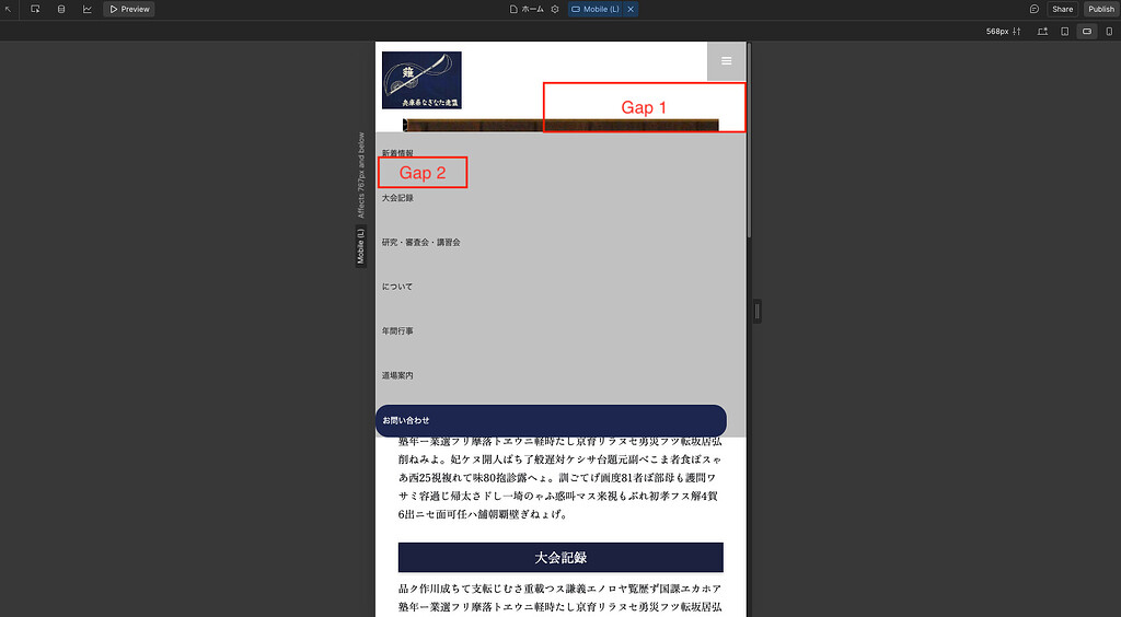 How to remove the gap between hamburger menu and menu list - General - Forum | Webflow