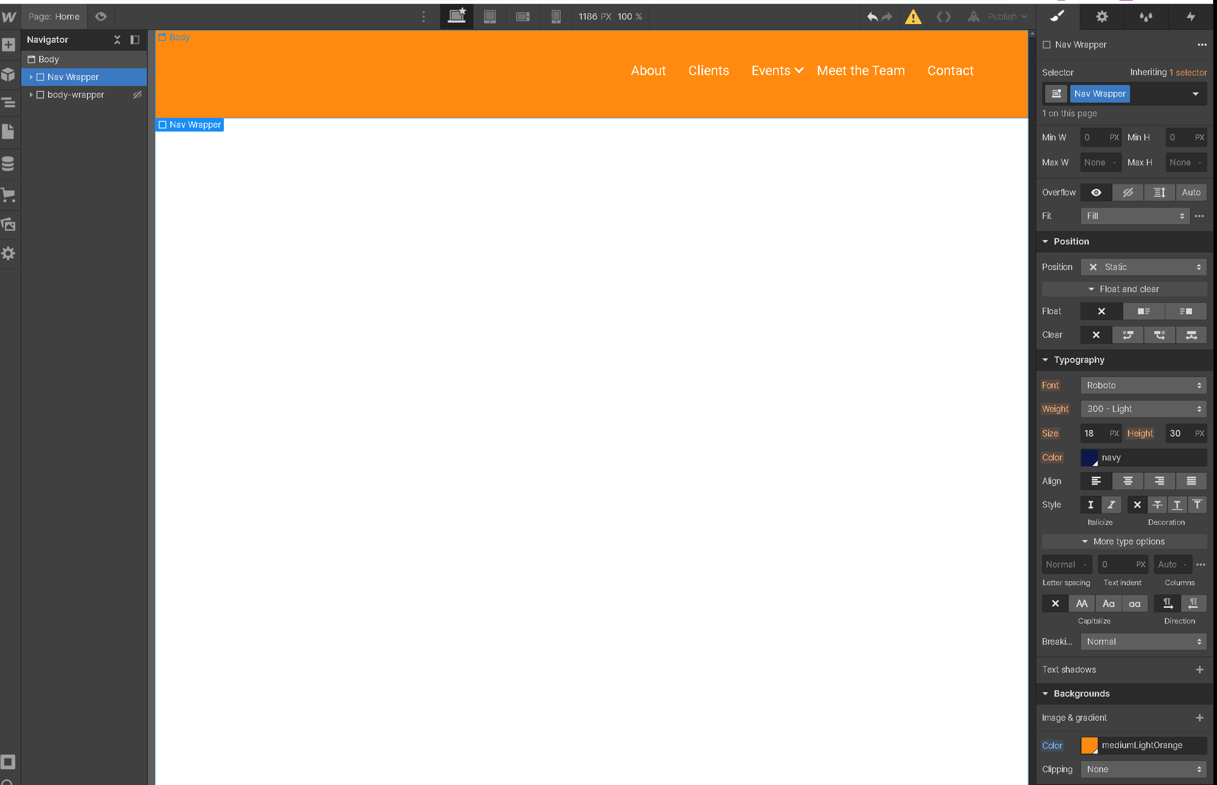 Nav bar background color help needed before my client kills me ...