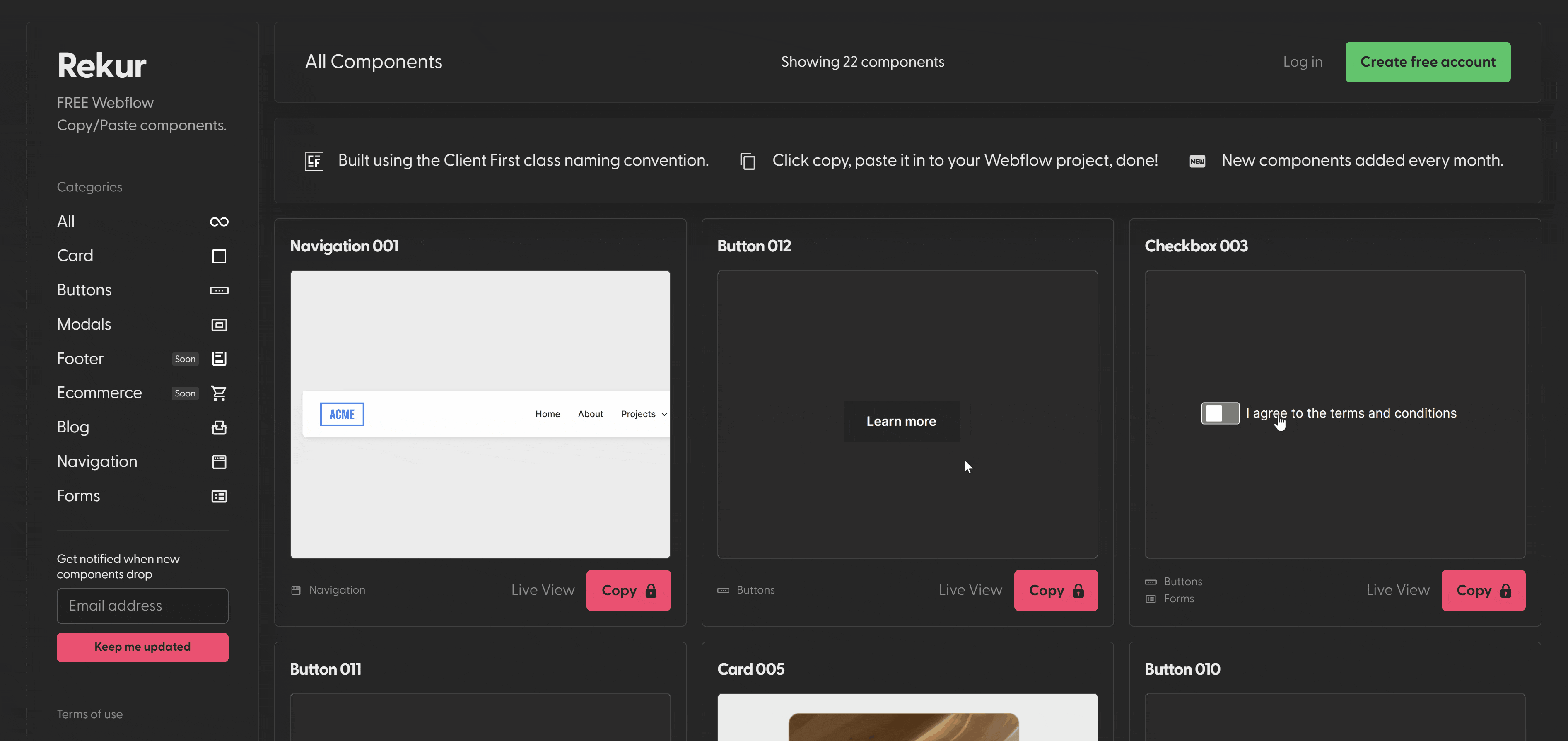 Free Webflow Copy/Paste Components - Show & Tell - Forum | Webflow