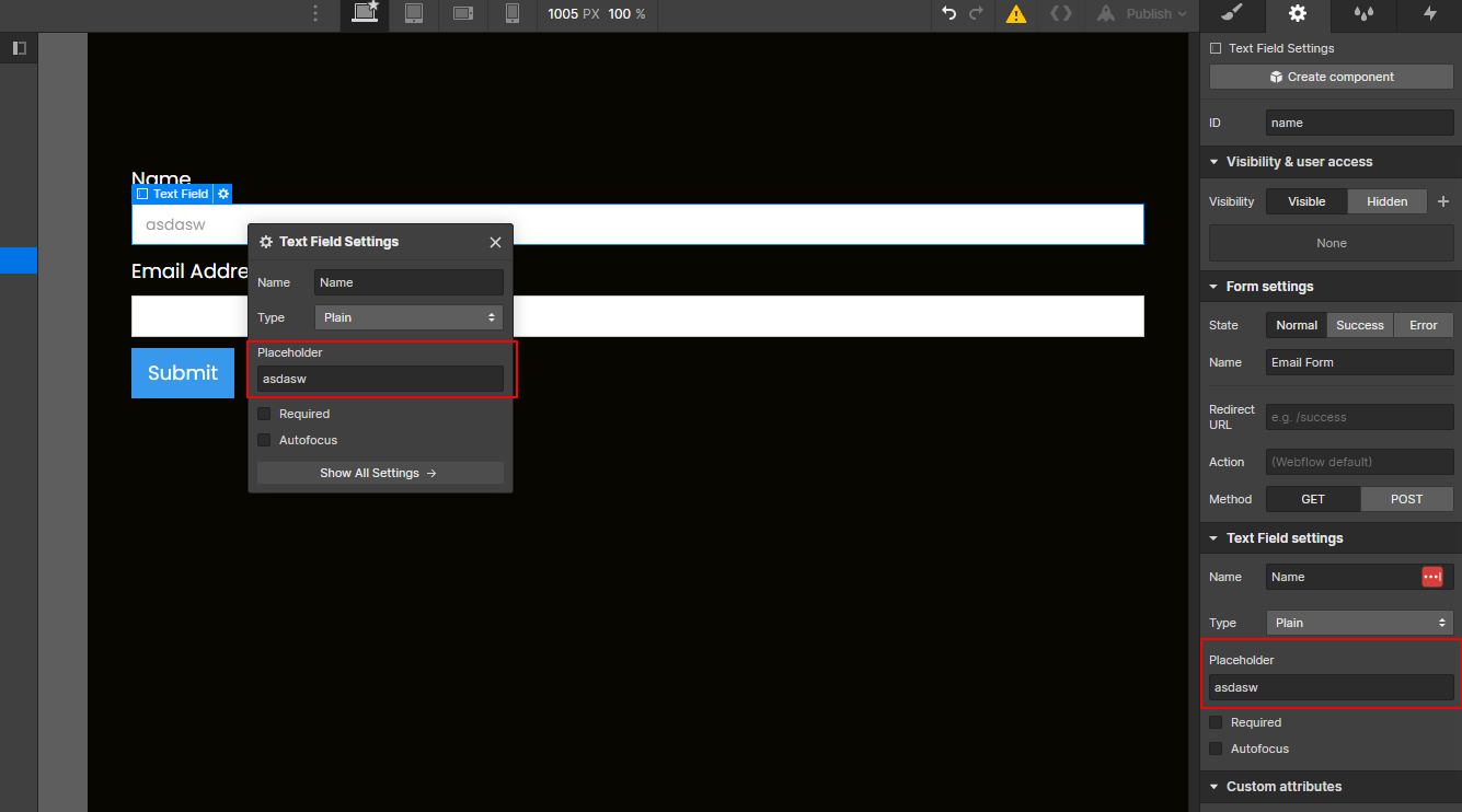 How do I Remove placholder text - Community resources - Forum | Webflow
