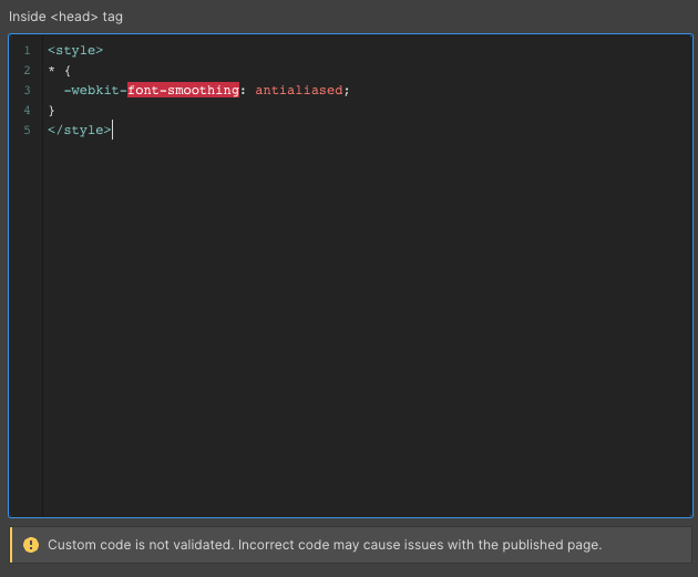 Font-smoothing: antialiased possible? - Custom code - Forum | Webflow
