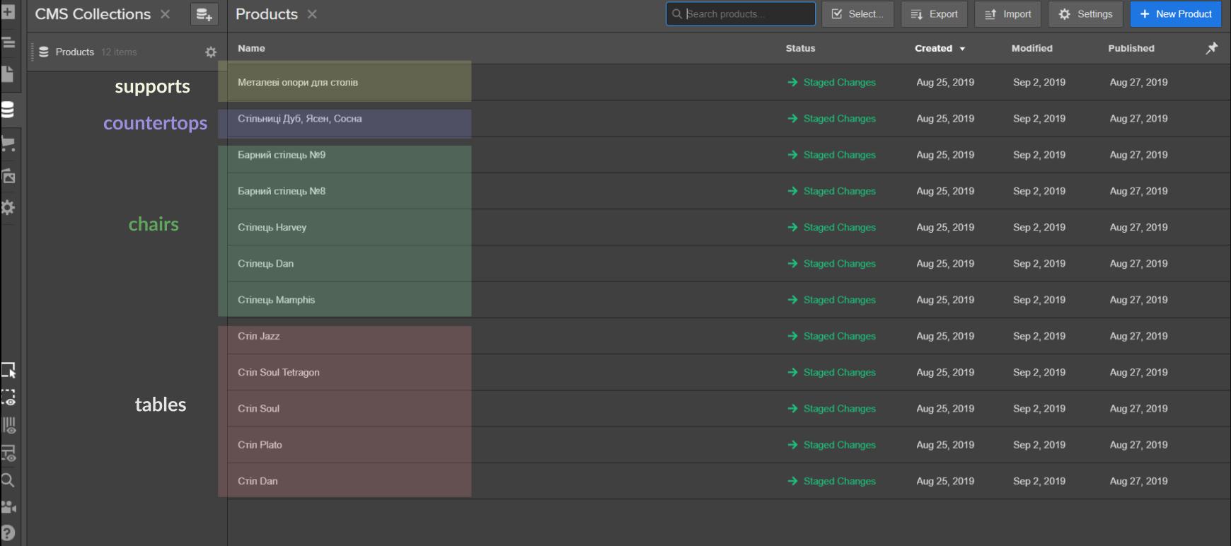How to create the right CMS collection for my products - CMS - Forum ...