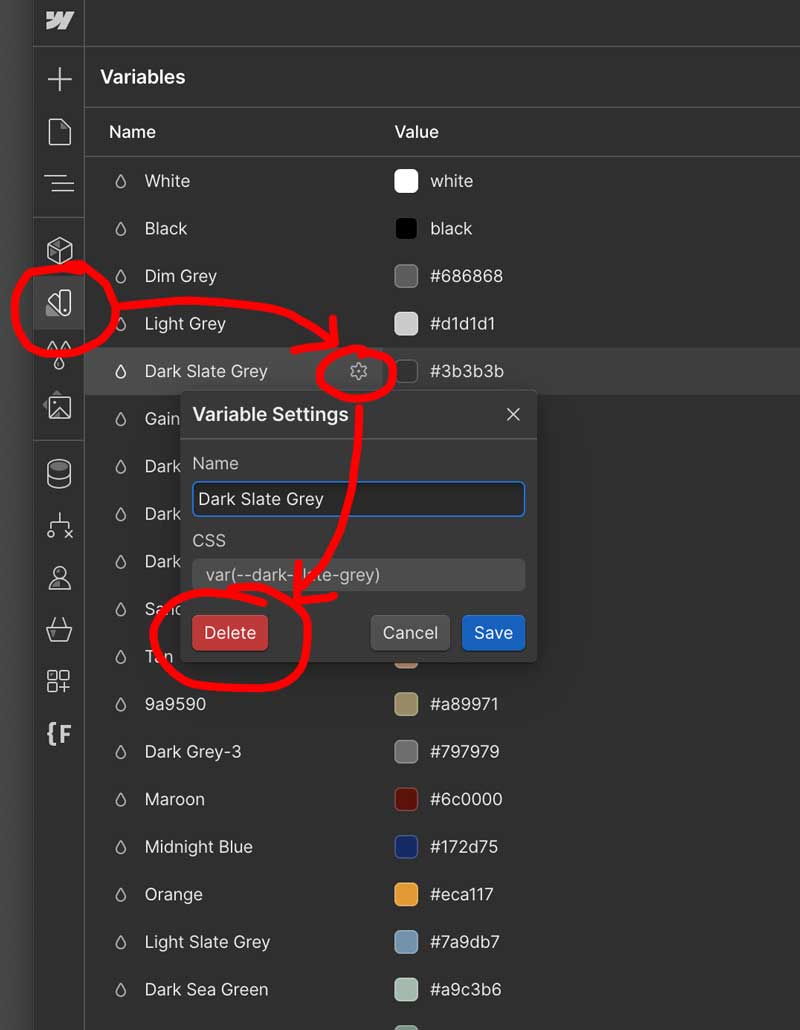 How to get rid of color variables - Layout & Design - Forum | Webflow