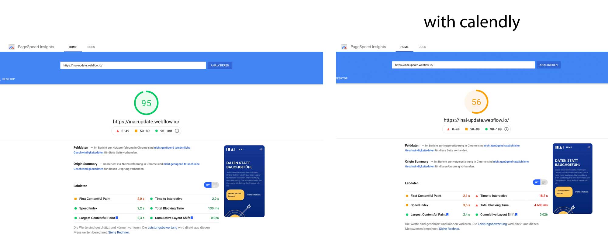 Slow Pagespeed with calendly: Defer or asynchron loading for scripts - Custom code - Forum | Webflow